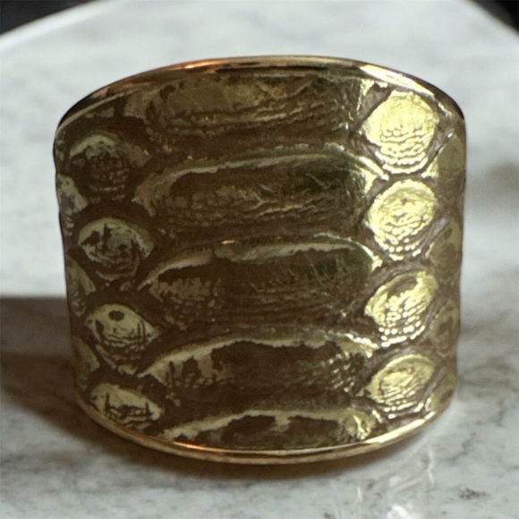 henri bendel | Jewelry | Henri Bendel Large Gold Toned Snake Embossed ...